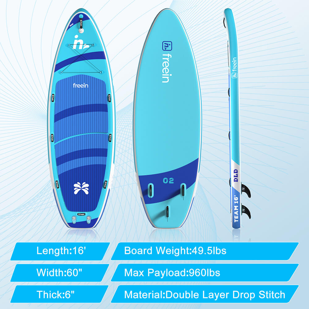 Freein 16' Inflatable Big SUP | Family SUP | Large Inflatable Paddle ...